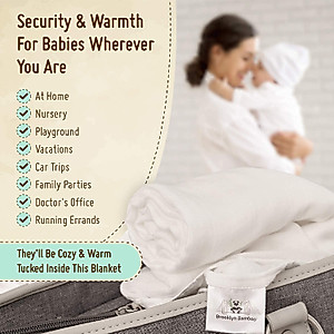 Brooklyn Bamboo Muslin Swaddle Blanket for Baby Newborn Toddlers – Muslin Blanket Unisex Ultra Soft Organic Quick Dry and Absorbent and Odor Free Single