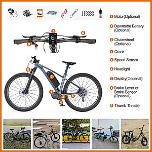 BAFANG BBS02B Mid Drive Kit : 48V 750W BBS02 Mid Motor with 500C Display 36T Chainring, Electirc Bike Conversion Kit for BB 68 73 mm, 8fun Ebike Central Mounted Engine (No Battery)