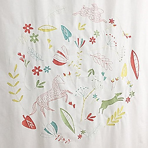 Merryfeel Shower Curtain,Fabric Embroidered Shower Curtain for Bathroom 180 x 190 cm (70"x74" Approx) White