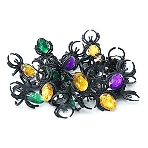 KEPATO 18 Pack Halloween Spider Ring Spider Party Favors Fake Plastic Spider Ring for Halloween Decoration