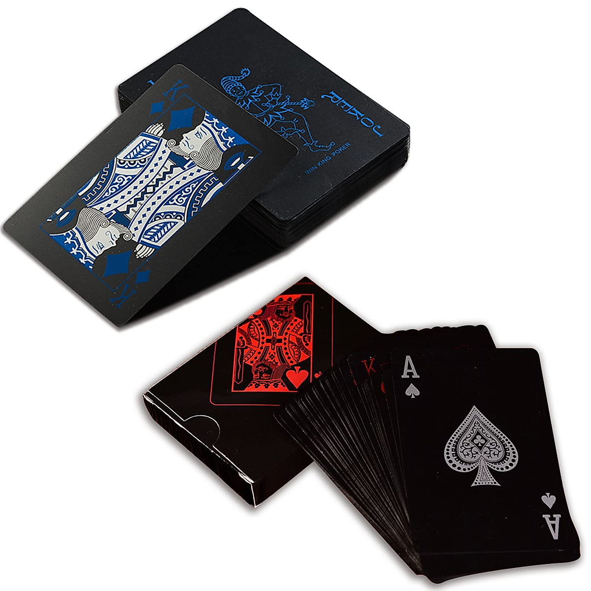 Merytes 2 Deck of Waterproof Poker Cards and Playing Cards with Flexible Plastic PVC and Classic Trick Cards
