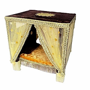 Jhula for Laddu Gopal Laddu Gopal Bed with Net Luxuy Look for Kanha Ji Janmashtami Jhula - Decorative Jhula - Wooden Jhula for Kanha Ji Size 0 to 5 No