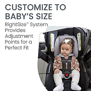 Britax Willow Brook Baby Travel System, Infant Car Seat and Stroller Combo with Aspen Base, ClickTight Technology, RightSize System and 4 Ways to Stroll, Onyx Glacier