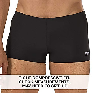 Speedo Men's Swimsuit Square Leg Endurance+ Solid,Speedo Black,30