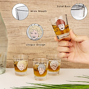 DDDDXO Golden Girls Mini Shot Glasses, Golden Girls Merchandise, Golden Girls TV Show Fans Gifts, Golden Girls Gifts for Women, Golden Girls Shot Glass Set of 4