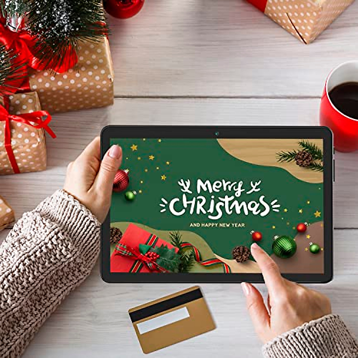 Tablet 10 inch Android Tablets, Google Certified, 2+32GB, 5GHz/2.4GHz WiFi, 1280×800 HD IPS Display, WiFi, Bluetooth, Dual Camera, 6000mAh Battery, Black/Silver (Black 2, 2.4wifi)