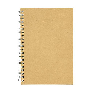 DSTELIN Soft Cover Spiral Notebook Journal, Coofficer Blank Sketch Book Pad, Wirebound Memo Notepads Diary Notebook Planner with Unlined Paper, 100 Pages/ 50 Sheets, 7.5 "x 5.1" (Brown)