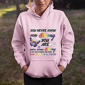 Gift for Cancer Survivors Showing Strength Courage Gray and Muticolor Unisex Hoodie