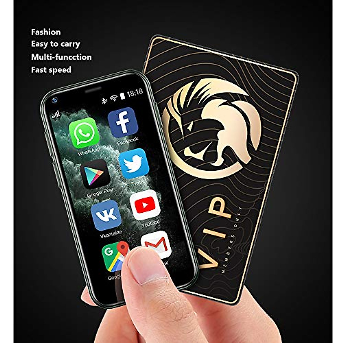 Sudroid Unlocked Mini Smartphone, 2.5 Inch The World's Smallest Cell Phone 3G Network Premium Child Phone Quad Core Small Phone (Black)