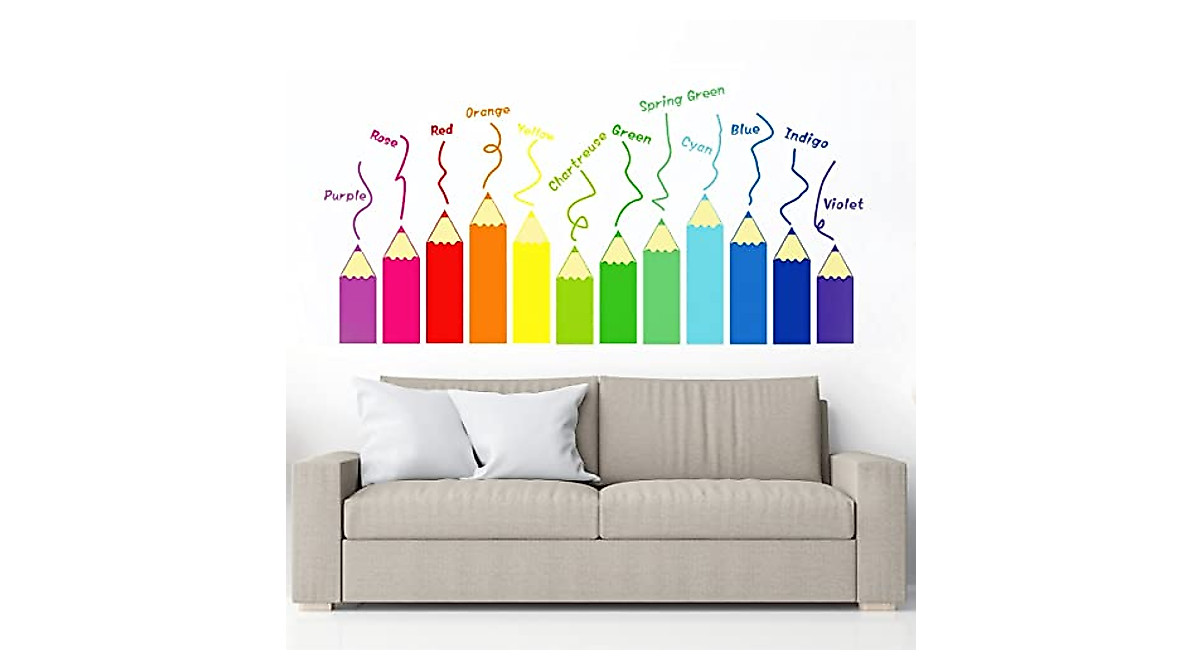 Colorful Wall Decals for Kids - 12 Educational Designs