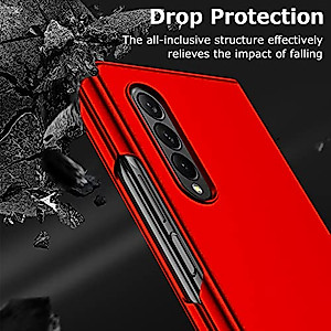 RLUYIDIKS for Samsung Galaxy Z Fold3 Case,Slim Hard PC Matte Phone case,Wireless Charging Compatible 7.6inch Lightweight Slim Protective Case for Samsung Galaxy Z Fold 3 5G,Red RUS02-06 CP