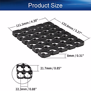 Heyiarbeit 5Pcs 5x6 Tandem 21700 Lithium Battery Holder Cell Spacer Bracket for DIY Battery Pack Hole Dia 21.7mm/0.85"