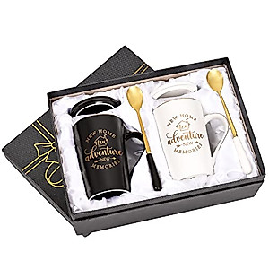 House Warming Presents for New Home, New Home Gifts for Home, New Home New Adventure Coffee Mug Set, Housewarming Gifts for Women Guys Couple, First Home Gifts, New Home Gift Ideas, Couple Gifts 14 Oz