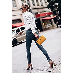 YALUXE Small Purse Clutch for Women Genuine Leather Evening Bag with Detachable Chain