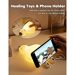 MOMSSY Night Light for Kids, Cute Animal Kids Night Light for Bedroom, Nursery Night Light for Kids with Timer, Touch Control Baby Night Light, Rechargeable Cute Lamp Cute Room Decor for Girls Boys