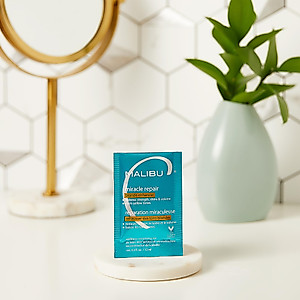 Malibu C Miracle Repair Hair Reconstructor, Blonde Enhancer (1 Packet) - Nourishing Hair Repair Treatment for Damaged Blonde Strands - Relieves Hair Discoloration