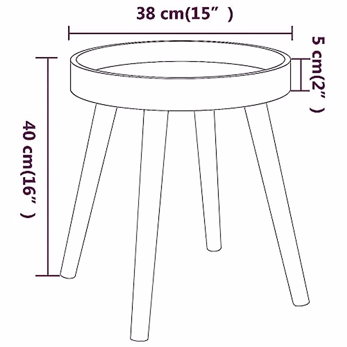 QJBSAVVA Side Table Black 15"x15"x15.7" Engineered Wood&Solid Wood Pine,Garden Tables Bedside Table Hallway Tables Entry Tables Suitable for Home, Office, Bedroom, Meeting Room