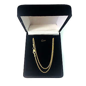 Jewelry Affairs 14k Yellow Real Gold Forsantina Chain Necklace, 1.5mm, 18"