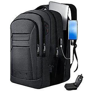 Backpack, Travel Backpack, Laptop Backpack, Durable 17 Inch Extra Large TSA Computer Backpacks with USB Charging Port, 40L High Capacity Water Resistant TSA Carry on Computer Business Bag, Black