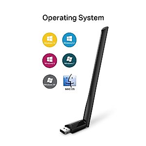 TP-Link Archer T2U Plus AC600 High Gain Dualband USB WLAN Adapter with 5dBi Antenna (up to 433 Mbit/s to 5GHz and 200 Mbit/s to 2.4GHz, Compatible with Windows 10/8.1/8/7 / XP and Mac OS X)
