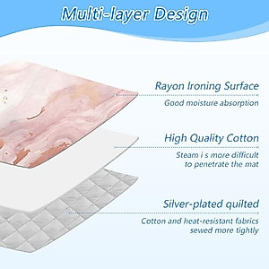 GOODOLD Pink Ink Texture Ironing Mat Portable Travel Ironing Pad for Washer,Dryer,Table Top, Iron Board Alternative Cover, Large Heat Resistant Ironing Blanket