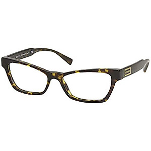 Versace 3275 108 Eyeglasses Women's Dark Havana Full Rim Optical Frame 51mm