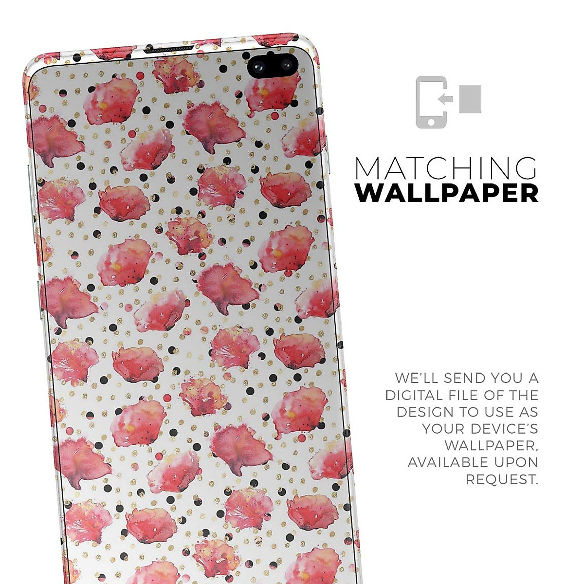 DesignSkinz Karamfila Watercolo Poppies V3 Protective Vinyl Decal Wrap Skin Cover Compatible with The Samsung Galaxy S20 (Screen Trim & Back Glass Skin)