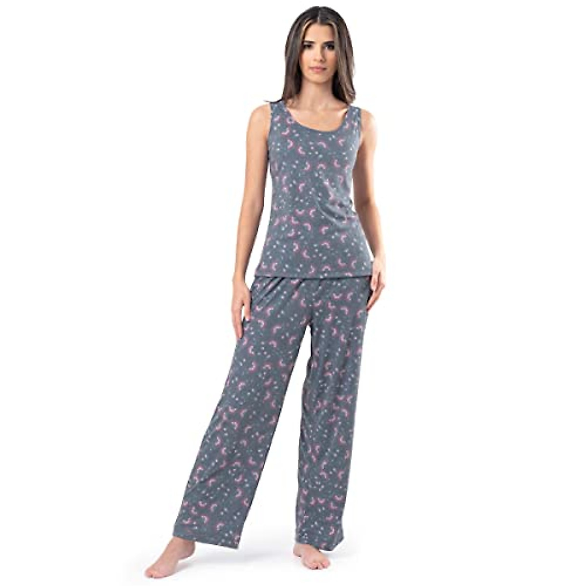 Fruit of the Loom Women's Breathable Tank Top, Pant, and Cardigan Sleep Set, Floral Print, 3X