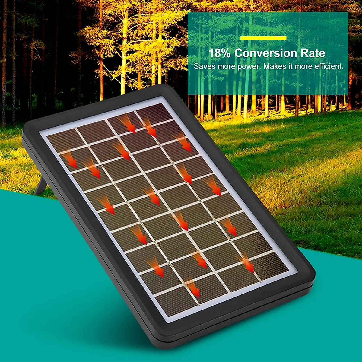 9V 3W Polycrystalline Solar Panel, Waterproof 93% Light Transmittance Solar Battery Charger, Suitable for Outdoor Activities, and Reliable for Travel
