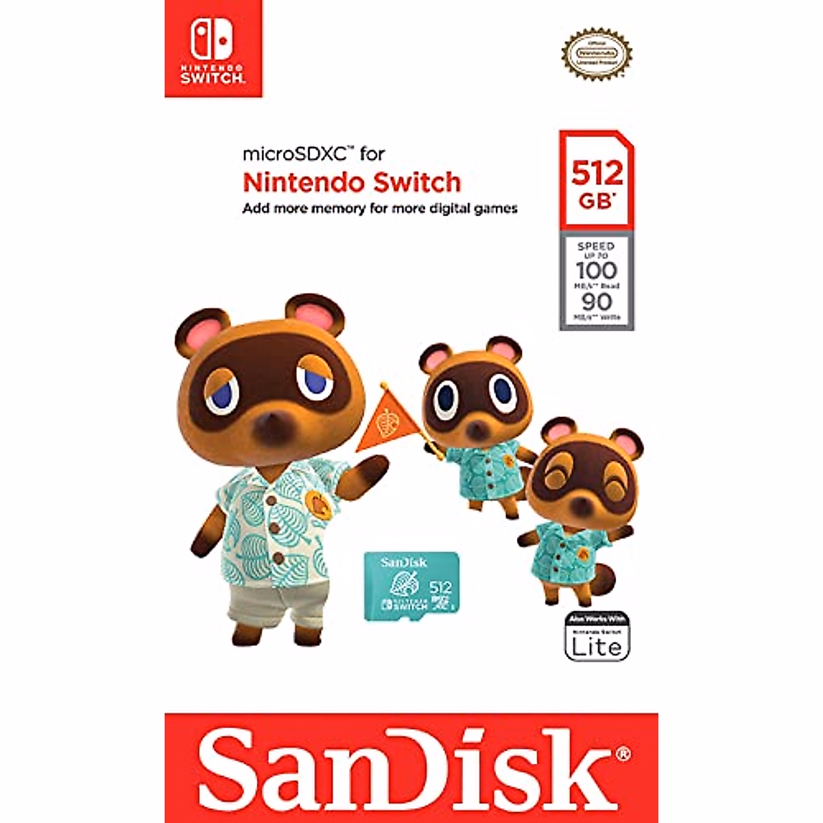 SanDisk 512GB microSDXC Card Licensed for Nintendo Switch - SDSQXAO-512G-GNCZN