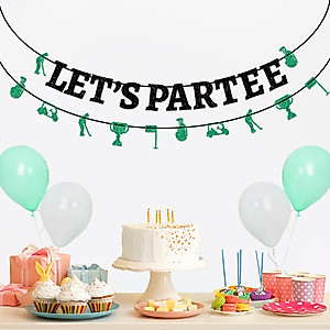 Golf Birthday Banner Let's Partee Golf Themed Party Decorations Golf Party Supplies for Lets Partee Banner Golf Happy Birthday Party Adults Kids Baby Shower Hanging Swril Decor