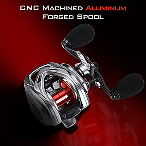 Sougayilang Baitcaster Combo, 2Pc Baitcasting Fishing Rod and Reel Combo, Twin-Tip M/MH Fishing Pole and Baitcasting Reel-Silver-5.9ft-Right Handle