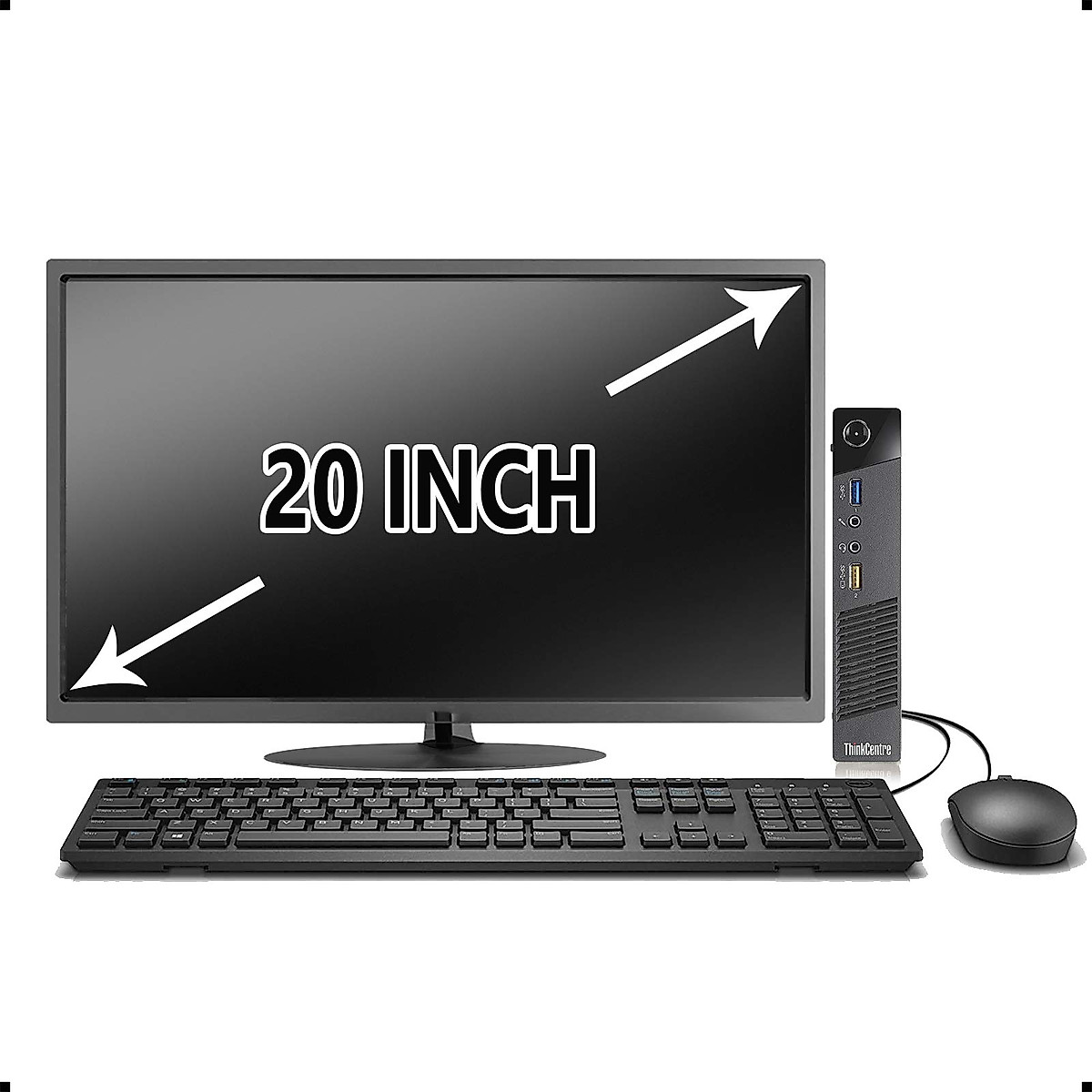 Lenovo ThinkCentre M83 Tiny Desktop PC Computer Package, Intel Quad Core i5-4590T, 8G, 256G SSD, USB 3.0, VGA, DP, 20 Inch LCD Monitor(Brands May Vary), Keyboard, Mouse, Win 10 Pro (Renewed)