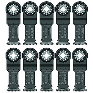 BOSCH OSL114JF-10 10-Pack 1-1/4 In. Starlock Oscillating Multi Tool Wood Curved-Tec Bi-Metal Xtra-clean Plunge Cut Blades for Applications in Cutting Wood, Hardwood, Laminate