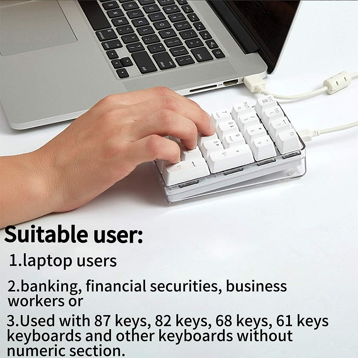 Magicforce Mechanical Number Pad for Laptop 21-Key Wired Numeric Keypad with Blue LED Backlit USB Number Pad for Laptop Desktop Computer PC (Blue Switch)