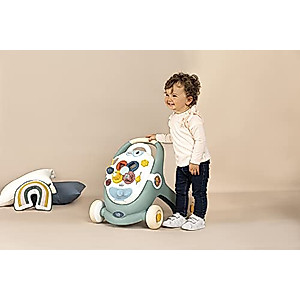 Little Smoby Baby Walker by Smoby Detachable Activity Play Board Baby’s First Doll Pushchair Toy Grows with The Child from Activity Board to Walker with Fun Colours, Actions and Sound, 7600140304