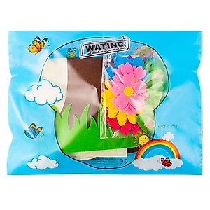 WATINC 49Pcs DIY Spring Tree Felt Board Craft Kit, Flower Leaf Butterfly Snail Bird Detachable Ornaments Spring Party Decoration for Kids, Activity Creative Game Wall Hanging Decor for Home Classroom