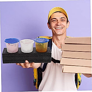 Healeved 4 Pcs Cup Holder Black Serving Tray Black Trays Drink Holder for Couch Milk Tea Holders Beverage Carrier Beverage Packaging Carrier Coffee Cup Carrier Tray Drink Cup Carrier Tray