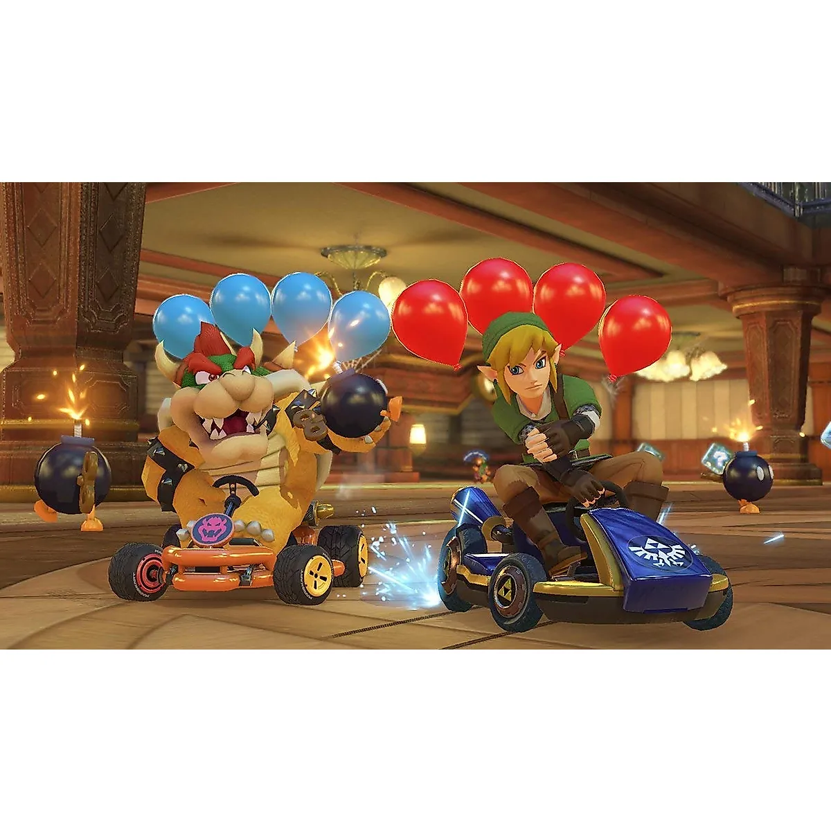 PURTCH Newest Switch w/Neon Blue & Neon Red controller + Mario Kart 8 Deluxe Game, 6.2" Touchscreen LCD Display, 802.11AC WiFi, Bluetooth 4.1 - Red and Blue