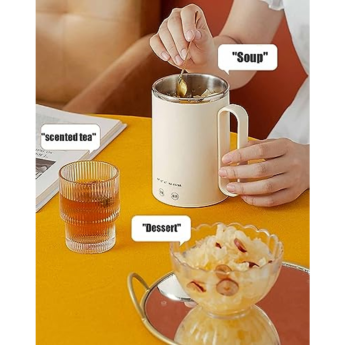 400ML Teapot Health Pot Electric Tea Pot Portable ​Mini Multi Cooker Electric Kettle Household Filter Teakettle Temperature Control Kettle Flower Teapo Fast Boiling Heat Preservation Function A,4