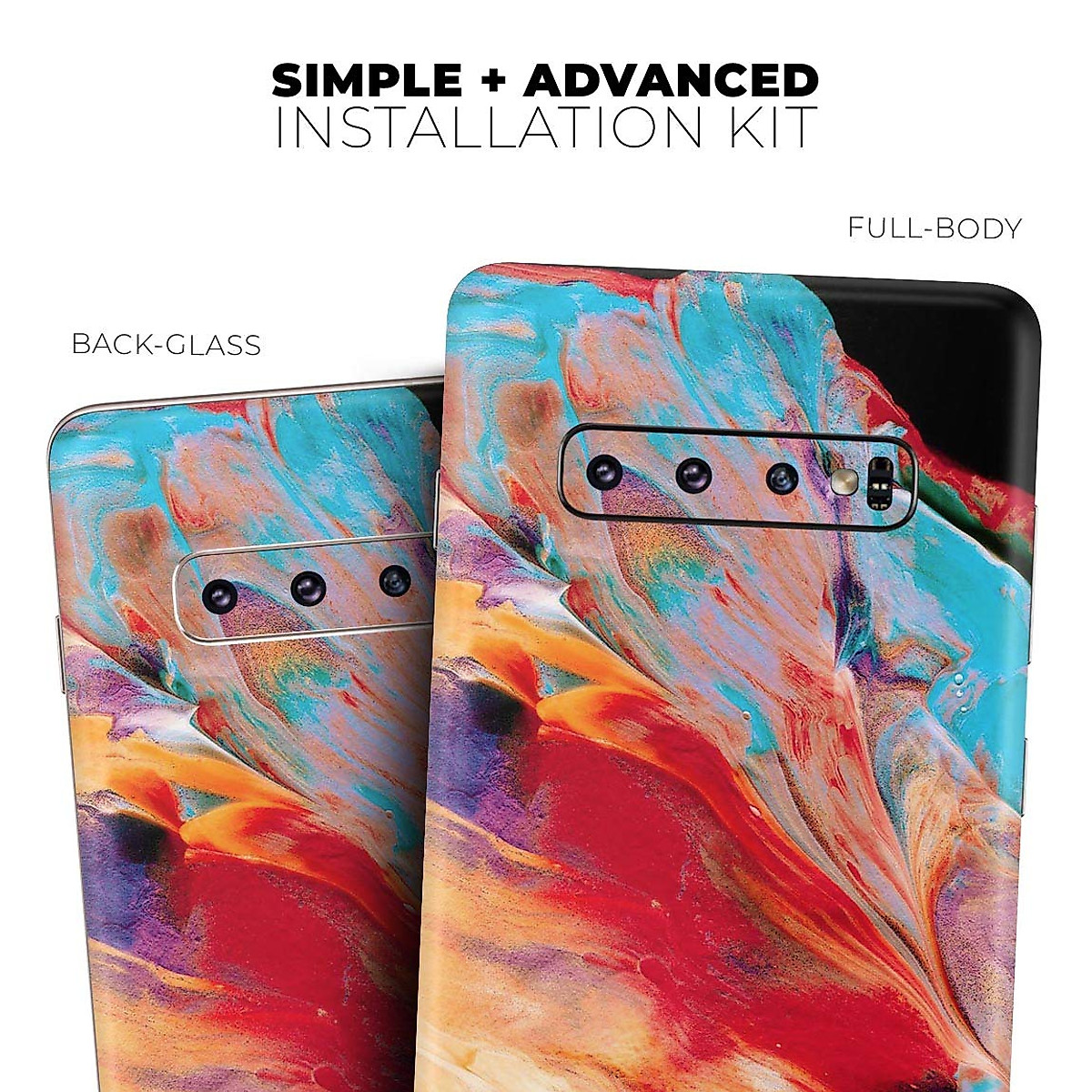 DesignSkinz Liquid Abstract Paint V50 Protective Vinyl Decal Wrap Skin Cover Compatible with The Samsung Galaxy S20 (Screen Trim & Back Glass Skin)