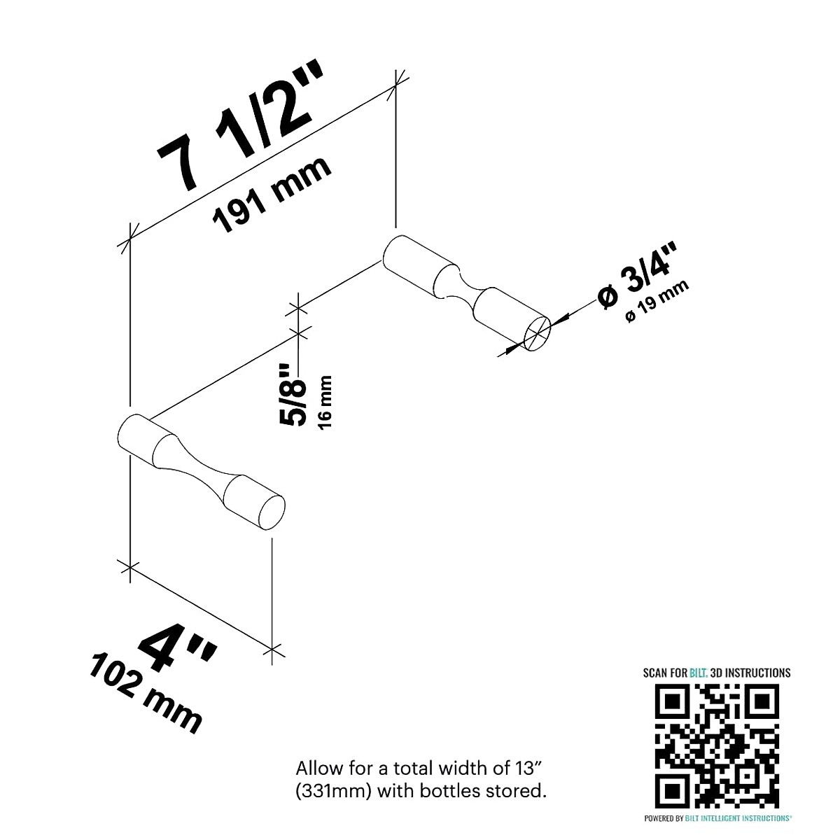 VintageView Vino Pins – Metal Wall Mounted Wine Bottle Rack for Wood Surfaces - Stylish Modern Wine Storage with Label Forward (Matte Black, 1 Bottle)