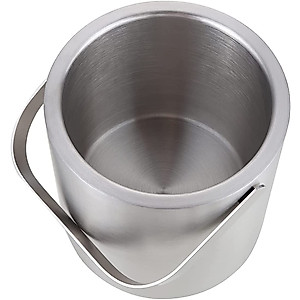 Aebor 3 Liter Double Wall Stainless Steel Insulated Ice Bucket With Lid and Ice Tongs Great for Party and Picnic