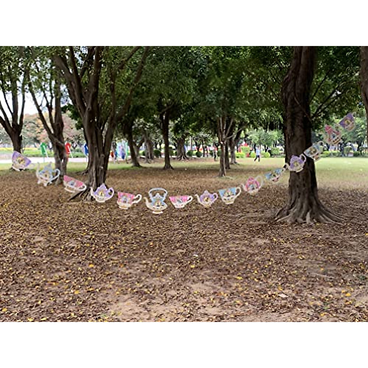 Alice In Wonderland Hanging Teapot & Tea Cup Bunting for Mad Hatter Tea Party