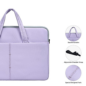17 17.3 Inch Laptop Bag Women for Dell Inspiron/HP Envy/LG Gram 17"/ ASUS ROG Strix/Razer Blade Pro 17/Lenovo Acer, Laptop Sleeve Case with Shoulder Straps Carrying Handbag, Purple