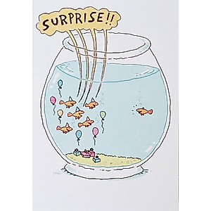 Surprise Birthday Party Greeting Card with Goldfish Fish - May You Feel As Loved As You Are