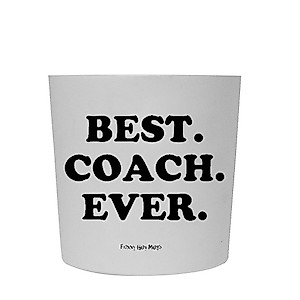 Funny Guy Mugs Best. Coach. Ever. Plastic Tumbler with Removable Insulated Silicone Sleeve, 16 Fluid Ounces, White