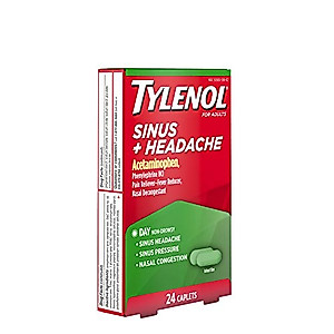 Tylenol Sinus + Headache Non-Drowsy Daytime Caplets with Acetaminophen & Phenylephrine HCl, 24 ct