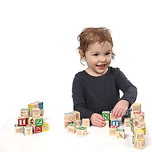 Melissa & Doug Deluxe ABC/123 1-Inch Blocks Set With Storage Pouch (50 pcs) - Letters And Numbers/ABC Classic Wooden Blocks For Toddlers And Kids Ages 2+