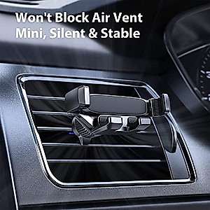 Phone Mount for Car Phone Holder [Upgraded Metal Hook Clip] Gravity Phone Holder Car Mount for iPhone Air Vent Clip Auto Lock Car Cell Phone Holder Mount Cradle in Vehicle Fit for Smartphone